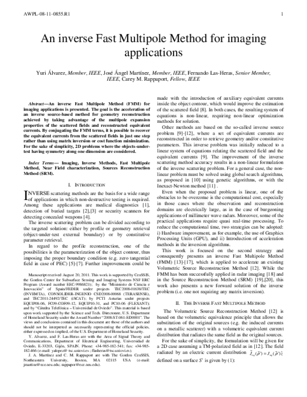 (PDF) An Inverse Fast Multipole Method for Imaging Applications