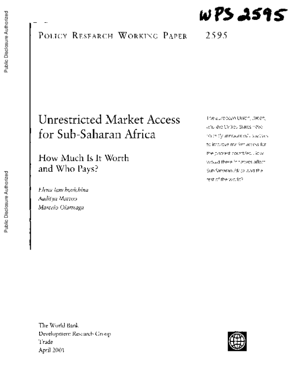 (PDF) Value of Unrestricted Market Access for Africa