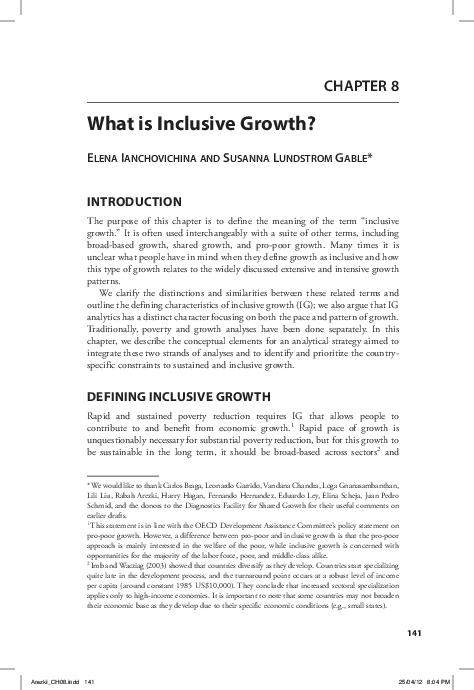 (PDF) What is Inclusive Growth?