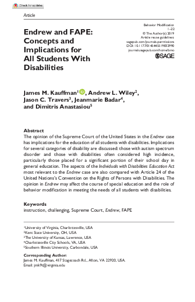 (PDF) Endrew and FAPE: Concepts and Implications for All Students With ...