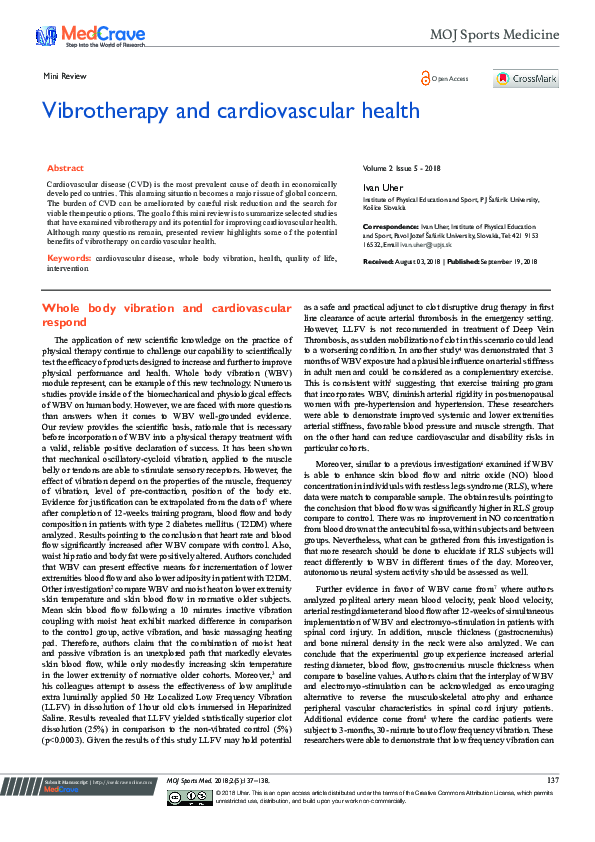 (PDF) Vibrotherapy and cardiovascular health | Ivan Uher - Academia.edu
