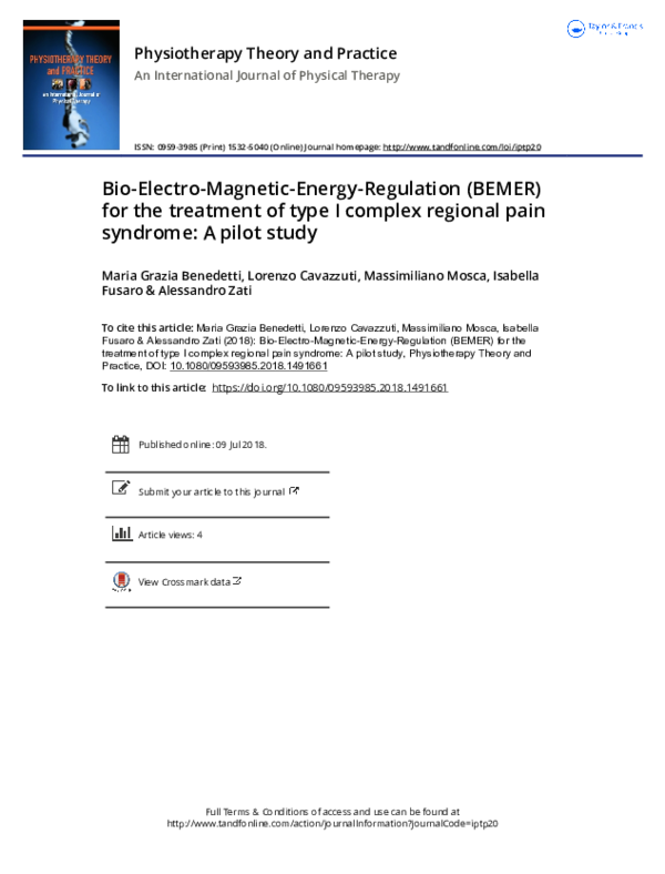 (PDF) Bio-Electro-Magnetic-Energy-Regulation (BEMER) for the treatment ...