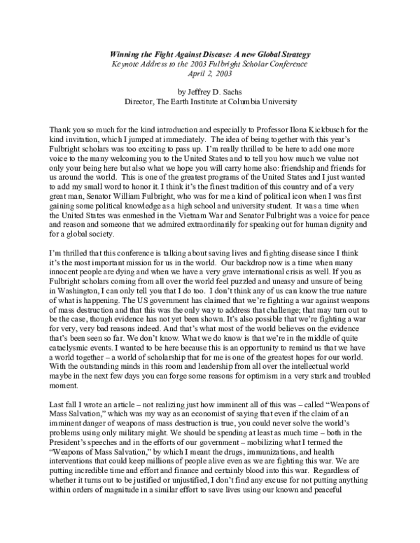 (PDF) Winning the Fight Against Disease: A New Global Strategy ...