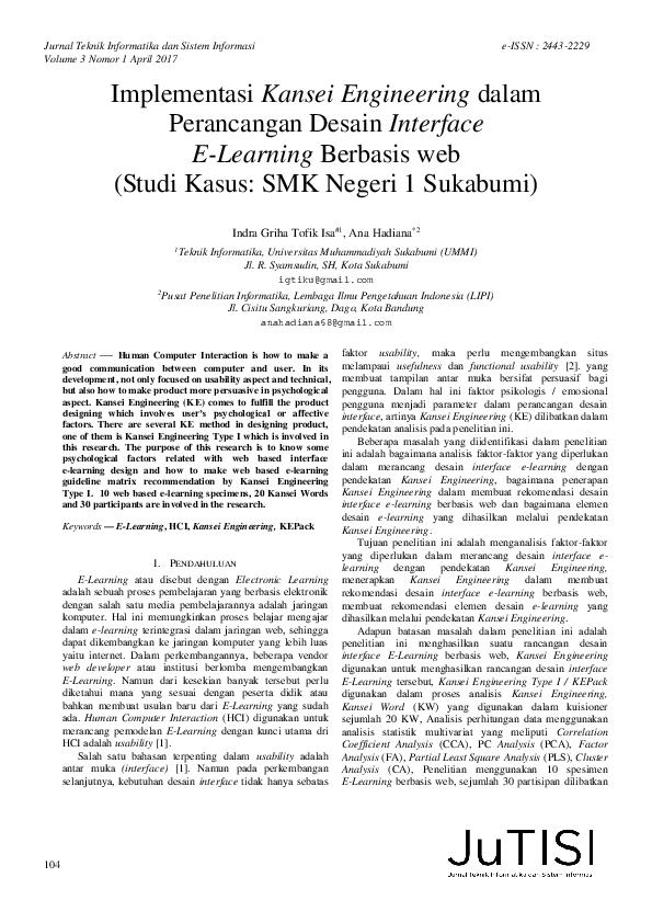 (PDF) Implementasi Kansei Engineering dalam Perencanaan Desain ...