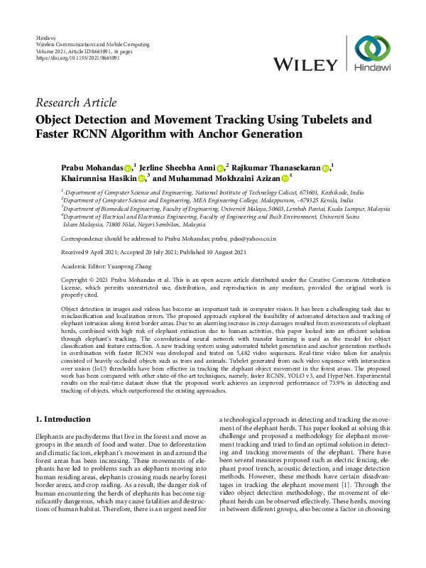Pdf Object Detection And Movement Tracking Using Tubelets And Faster Rcnn Algorithm With
