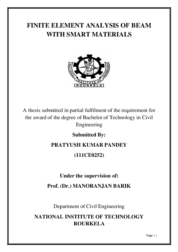 (PDF) Finite Element Analysis of Beam with Smart Materials | Pratyush ...