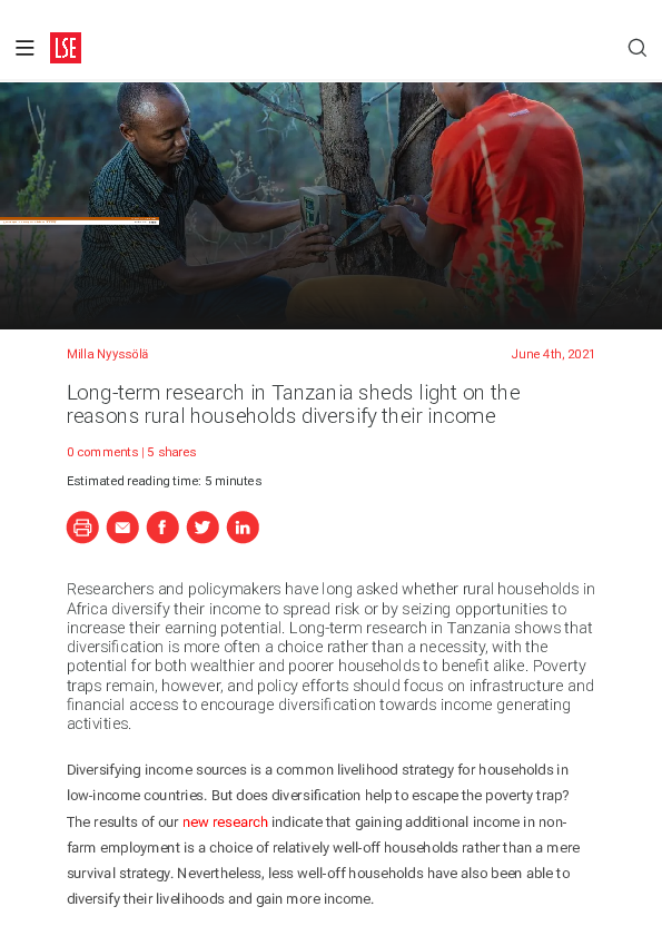 (PDF) Long-term research in Tanzania sheds light on the reasons rural ...
