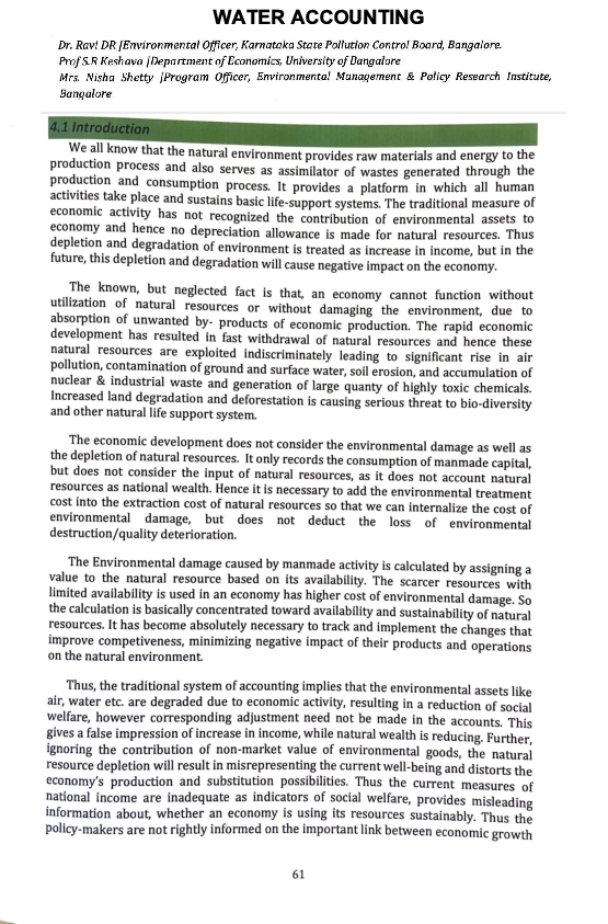 (PDF) WATER ACCOUNTING