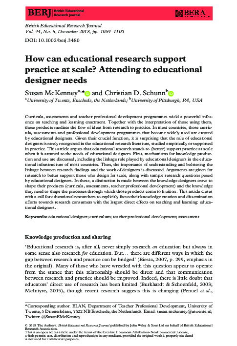 (PDF) Educational Design Research