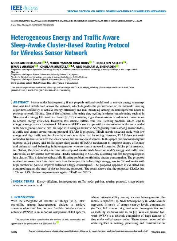(PDF) Heterogeneous Energy and Traffic Aware Sleep-Awake Cluster-Based Routing Protocol for ...