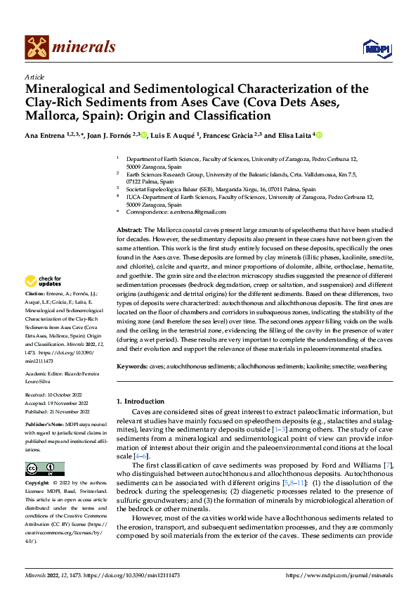 (PDF) Mineralogical and Sedimentological Characterization of the Clay-Rich Sediments from Ases ...