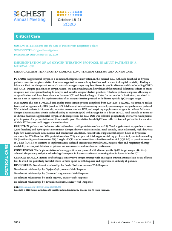 (PDF) Implementation of an Oxygen Titration Protocol in Adult Patients ...