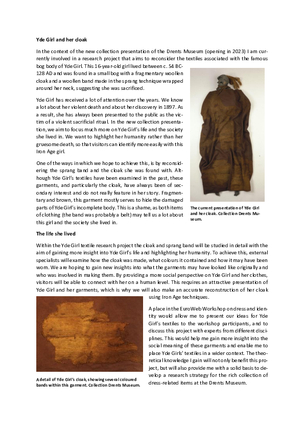 (PDF) Yde Girl and her cloak - Project decription (Theoretical concepts ...