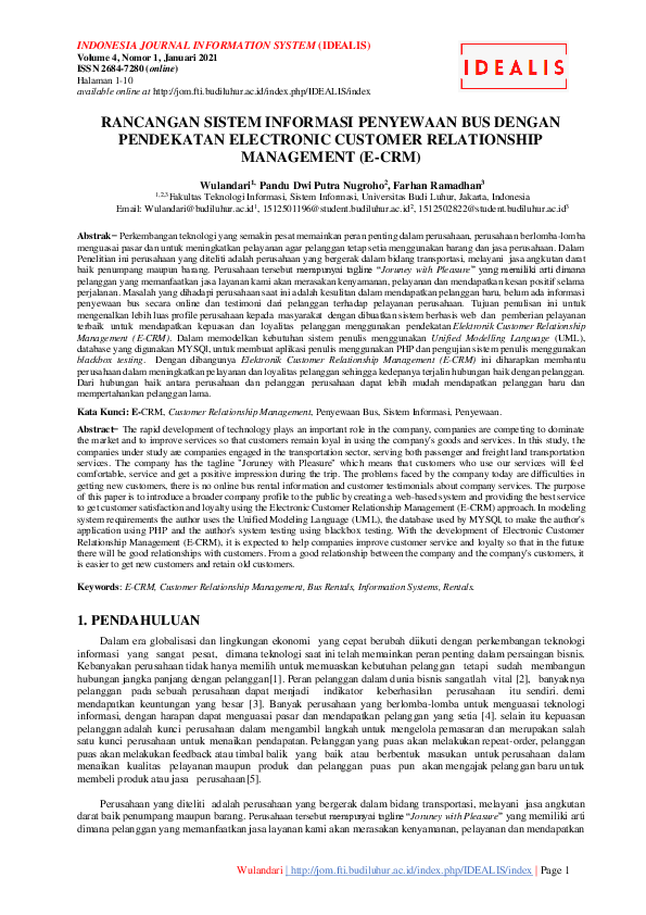 (PDF) Rancangan Sistem Informasi Penyewaan Bus Dengan Pendekatan Electronic Customer ...