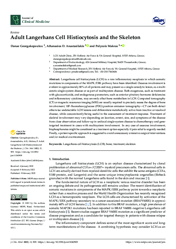 (PDF) Adult Langerhans Cell Histiocytosis and the Skeleton
