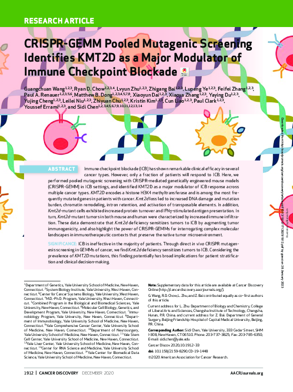 (PDF) CRISPR-GEMM Pooled Mutagenic Screening Identifies KMT2D as a Major Modulator of Immune ...