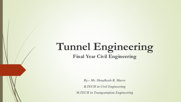 (PDF) Tunnel Engineering