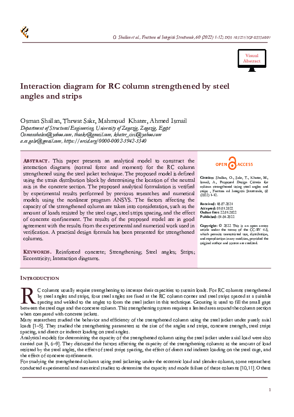 (PDF) Interaction diagram for RC column strengthened by steel angles and strips