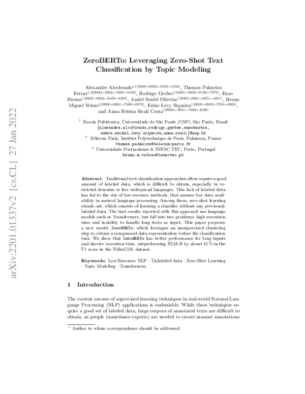 (PDF) ZeroBERTo: Leveraging Zero-Shot Text Classification by Topic Modeling (PDF) ZeroBERTo: Leveraging Zero-Shot Text Classification by Topic Modeling