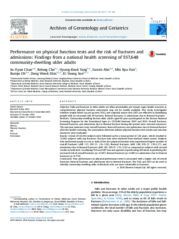(PDF) Performance on physical function tests and the risk of fractures ...