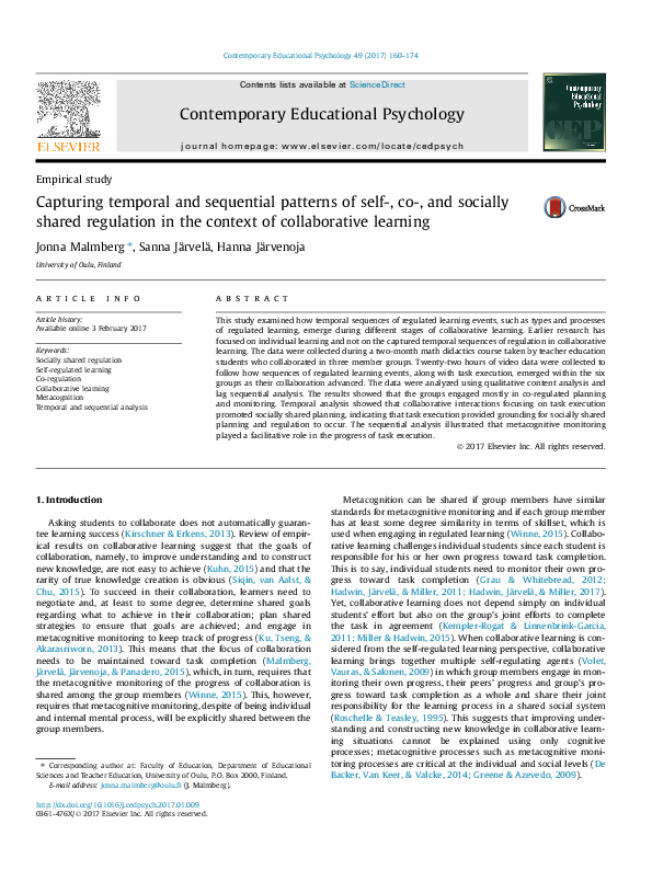 Pdf Capturing Temporal And Sequential Patterns Of Self Co And