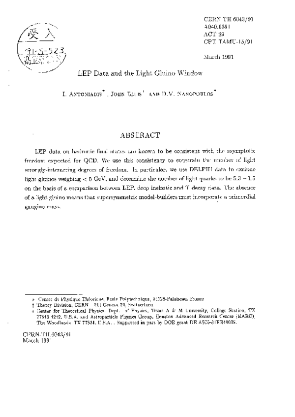 (PDF) LEP data and the light gluino window