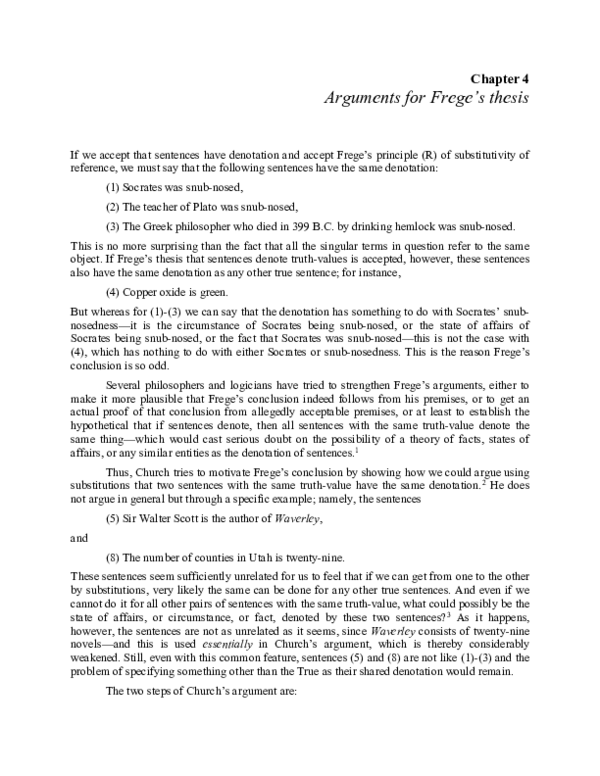 (PDF) Chapter 4. Arguments for Frege's thesis