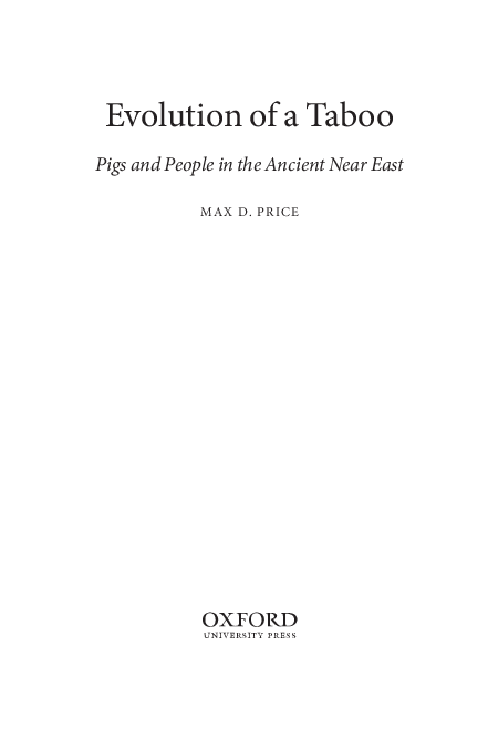 (PDF) CHAP 6 Evolution of a Taboo Pigs and People in the Ancient Near East