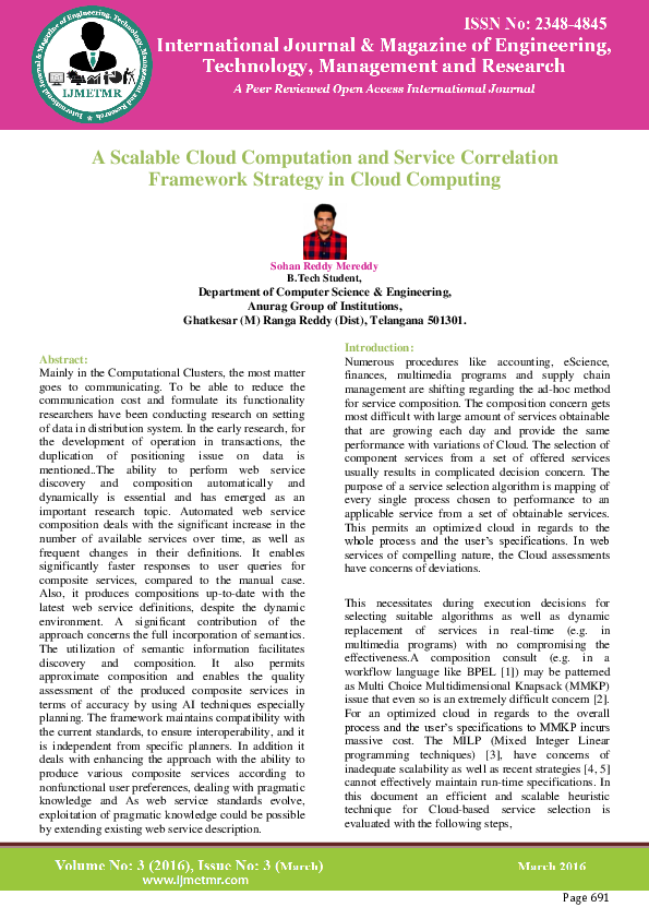 Pdf A Scalable Cloud Computation And Service Correlation Framework Strategy In Cloud Computing