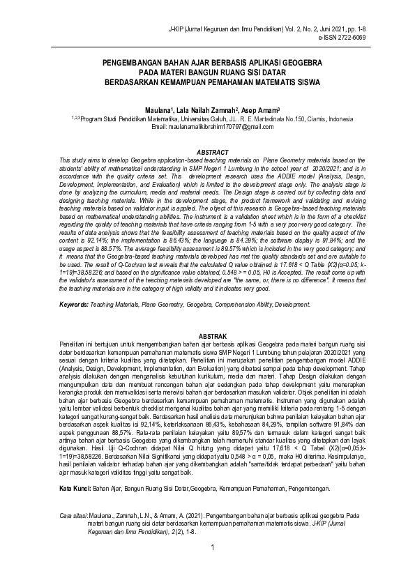 (PDF) Pengembangan Bahan Ajar Berbasis Aplikasi Geogebra Pada Materi Bangun Ruang Sisi Datar ...