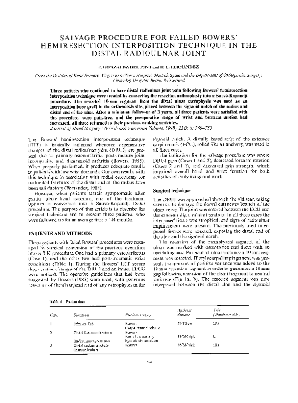 (PDF) Salvage procedure for failed Bowers' hemiresection interposition ...