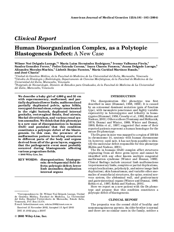(PDF) Human disorganization complex, as a polytopic blastogenesis ...