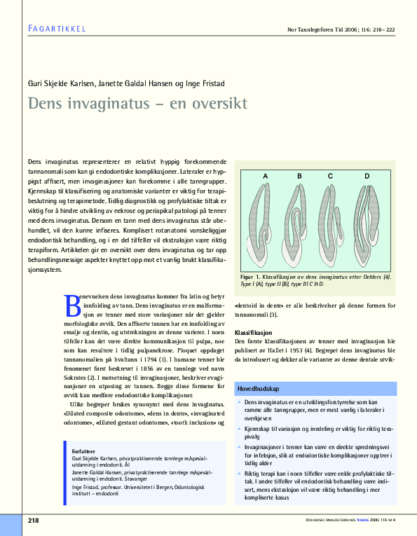 (PDF) Dens invaginatus – en oversikt