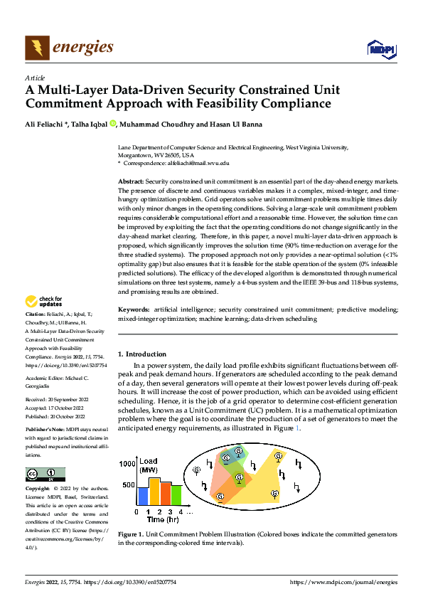 Pdf A Multi Layer Data Driven Security Constrained Unit Commitment 7596
