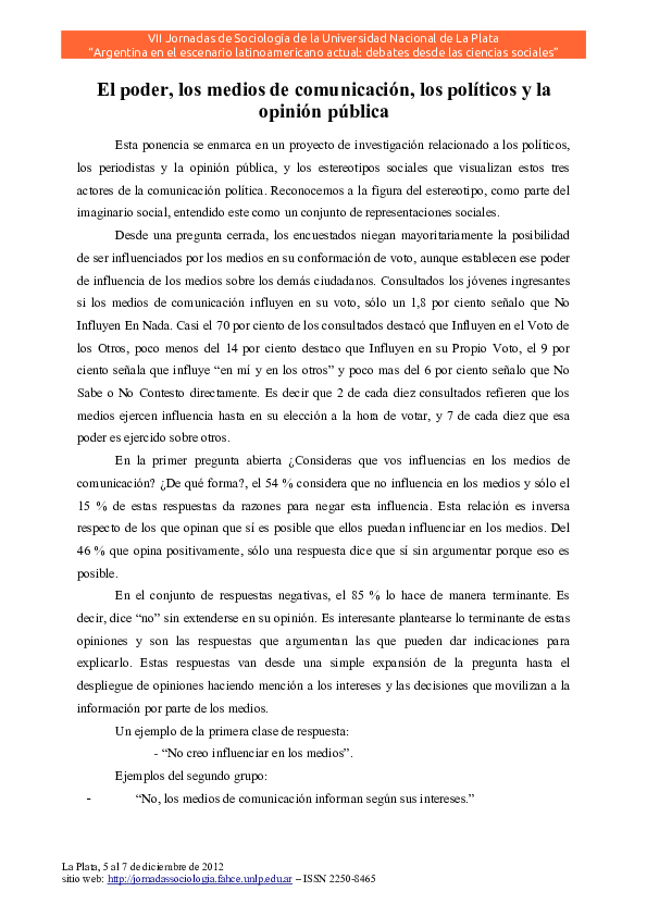 (PDF) El poder, los medios de comunicación, los políticos y la opinión ...