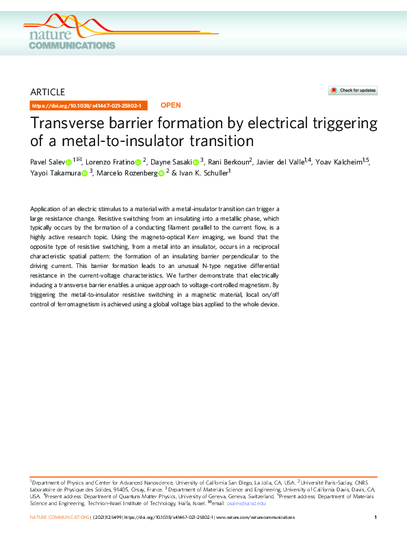 (PDF) Transverse barrier formation by electrical triggering of a metal ...