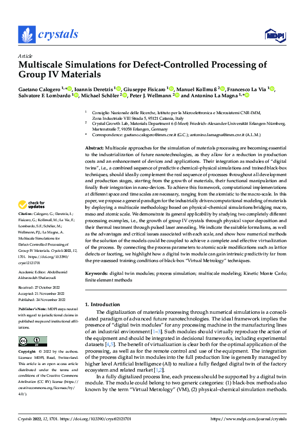 Pdf Multiscale Simulations For Defect Controlled Processing Of Group