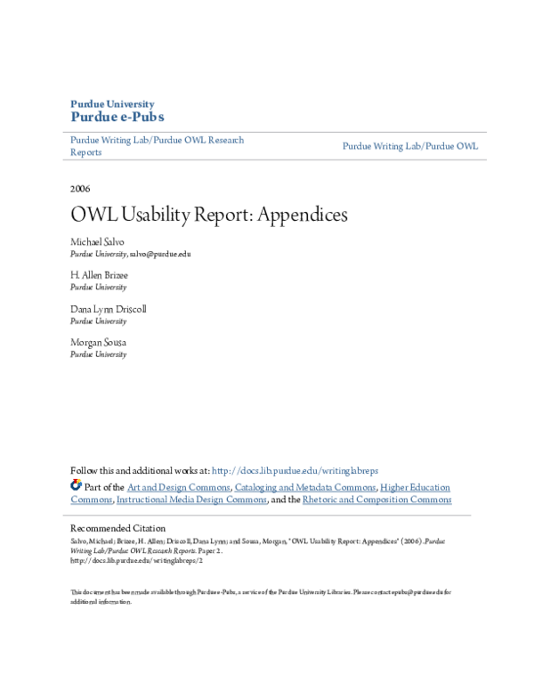 (PDF) OWL Usability Report: Appendices | Michael Salvo - Academia.edu
