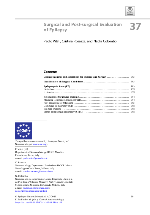 (PDF) Surgical and Post-surgical Evaluation of Epilepsy
