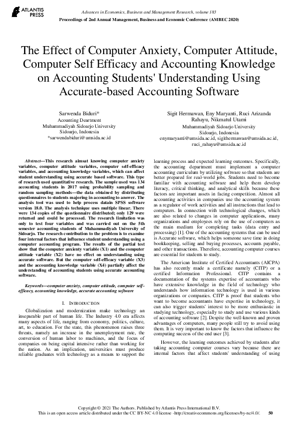 (PDF) The Effect of Computer Anxiety, Computer Attitude, Computer Self ...