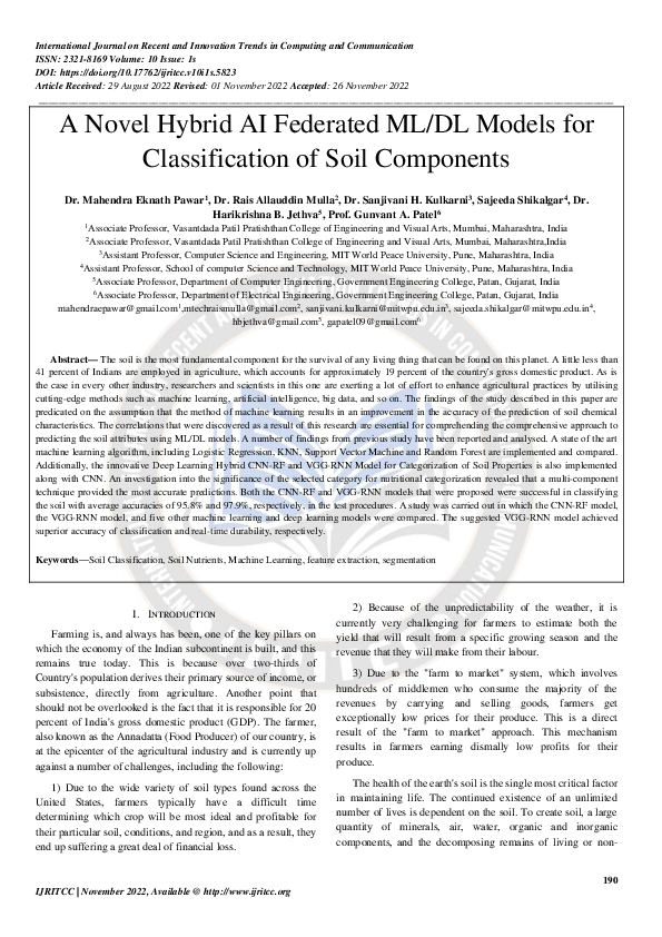 (PDF) A Novel Hybrid AI Federated ML/DL Models for Classification of ...