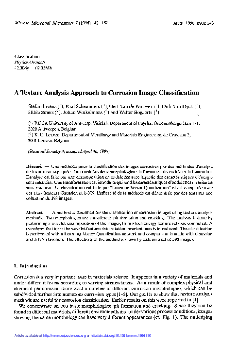 A texture analysis approach to corrosion image classification