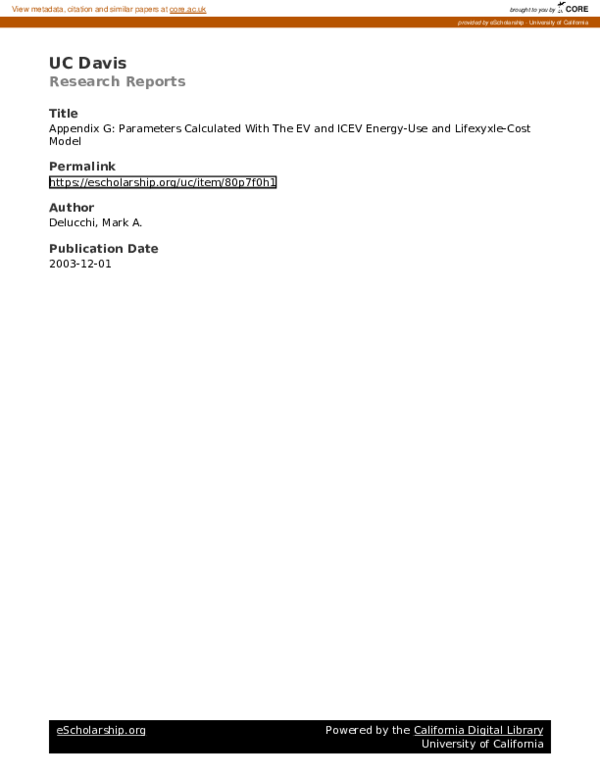 (PDF) Appendix G: Parameters Calculated With The EV and ICEV Energy-Use ...