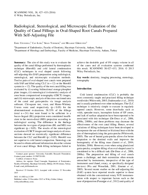 (PDF) Radiological, stereological, and microscopic evaluation of the ...