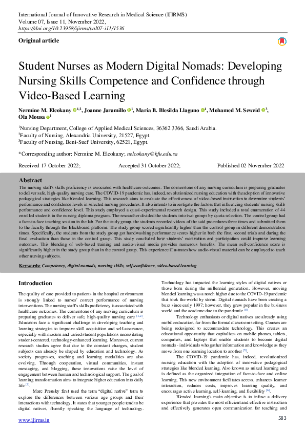 (PDF) Student Nurses as Modern Digital Nomads: Developing Nursing ...
