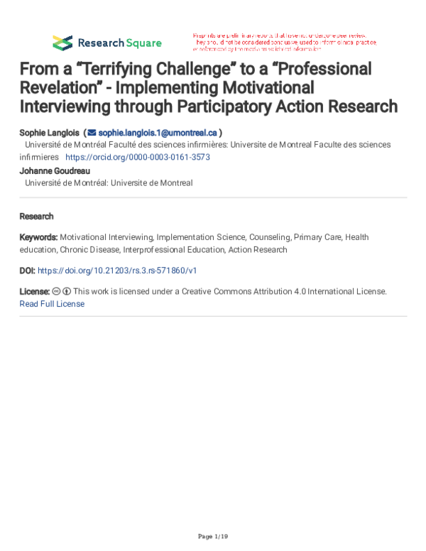 (PDF) From a “Terrifying Challenge” to a “Professional Revelation ...