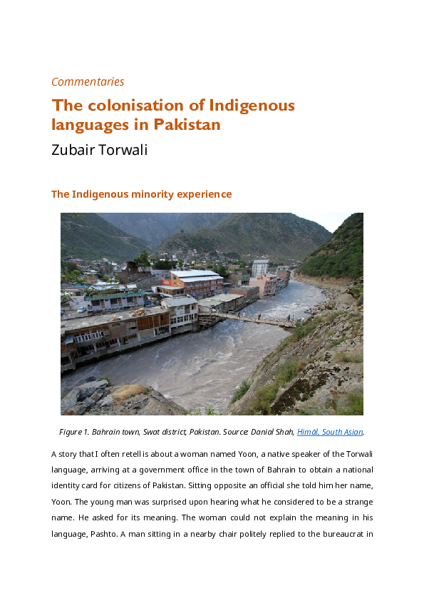 (PDF) The colonisation of Indigenous languages in Pakistan