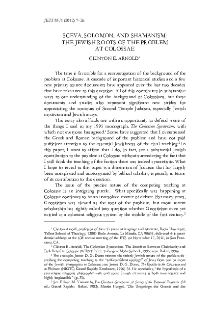 (PDF) "Sceva, Solomon, and Shamanism: The Jewish Roots of the Problem ...
