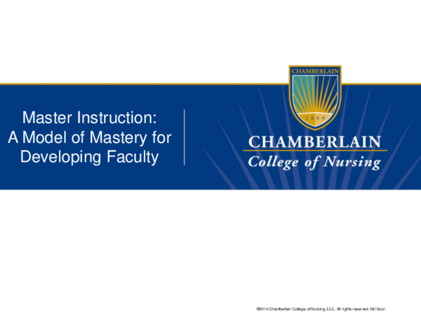 (PDF) Master Instruction: A Model of Mastery for Developing Faculty ...