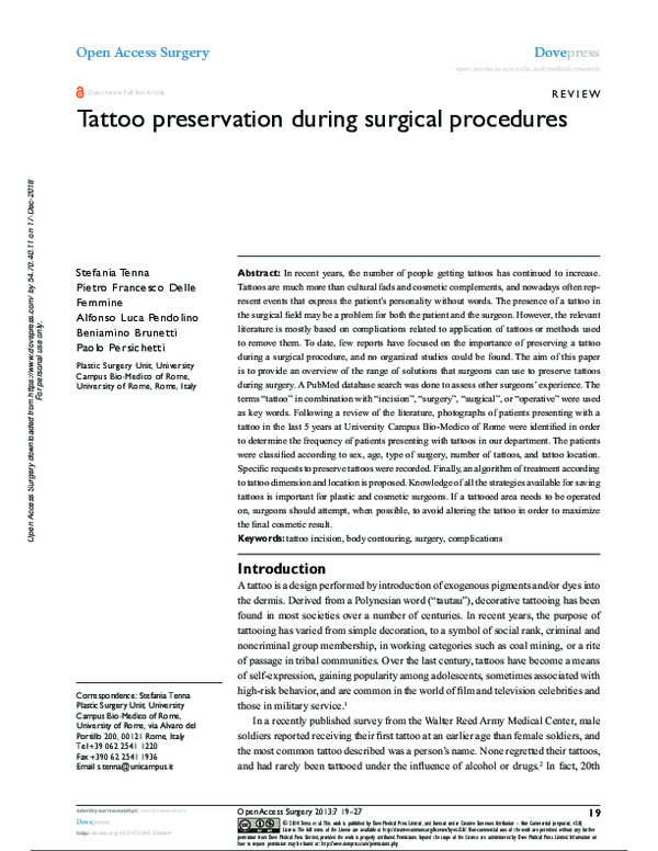 (PDF) Tattoo preservation during surgical procedures
